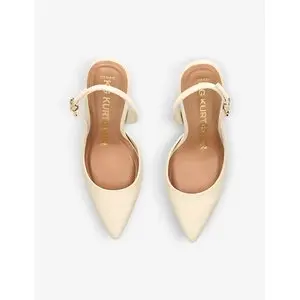 Kurt Geiger Aria Pointed-toe Sling-back Leather Courts