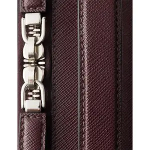 Prada Brique Medium Saffiano-leather Bag - Burgundy