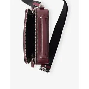 Prada Brique Medium Saffiano-leather Bag - Burgundy