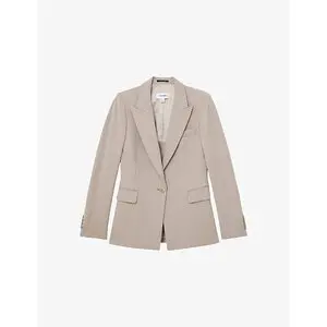 REISS Gabi Single-breasted Blazer - Stone Neutral