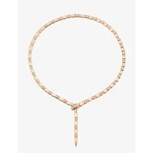BVLGARI Serpenti 18ct And Diamond Necklace - Rose Gold
