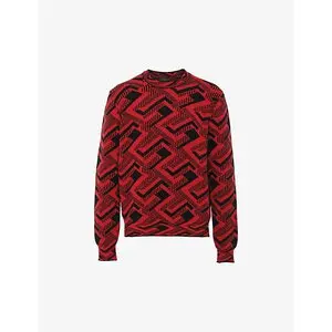 Prada Abstract-pattern Wool And Cashmere-blend Jumper