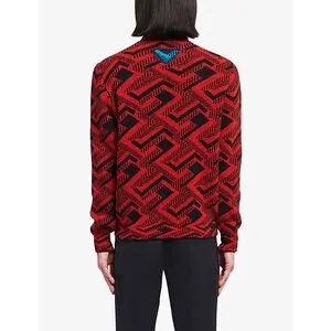 Prada Abstract-pattern Wool And Cashmere-blend Jumper