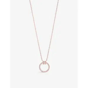 Tiffany & Co. T 18ct Rose-gold And Diamond Pendant Necklace - Rose Gold