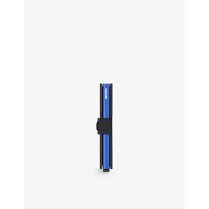 SECRID Miniwallet Leather And Aluminium Wallet - Mm-black & Blue