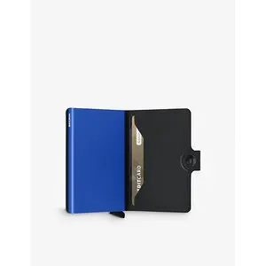 SECRID Miniwallet Leather And Aluminium Wallet - Mm-black & Blue