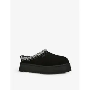 UGG Tazz Platform Shearling-lined Suede Slippers - Black