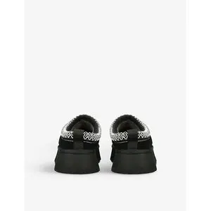 UGG Tazz Platform Shearling-lined Suede Slippers - Black