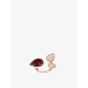 Boucheron Serpent Bohème Rhodolite And Diamond Ring - Pink Gold