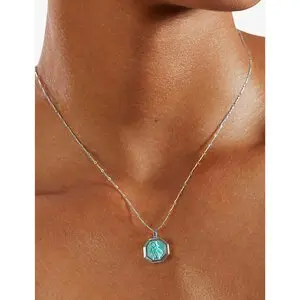 Monica Vinader St Christopher Sterling-silver And Turquoise Charm Pendant - Sterling Silver