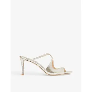JIMMY CHOO Anise 75 Glitter-effect Heeled Sandals - Champagne
