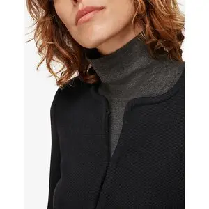 Whistles Collarless Cropped Cotton-jersey Jacket - Black