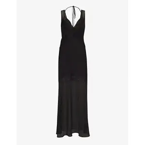 Sir. Avellino Layered Lace-Trim Sheer Silk Maxi Dress In Black - 72% Off |  Editorialist