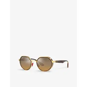 Ray-ban Scuderia Ferrari Irregular-frame Sunglasses - Gold