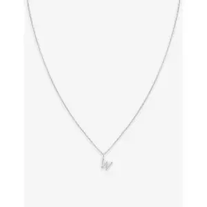 ASTRID & MIYU Initial Pendant Necklace - Rhodium