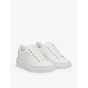 JIMMY CHOO Diamond Light Maxi Leather Low-top Trainers