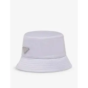 Prada Logo-Plaque Nylon Bucket Hat Purple