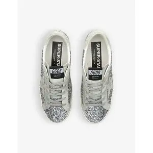 GOLDEN GOOSE Super-star Suede And Glitter Trainers