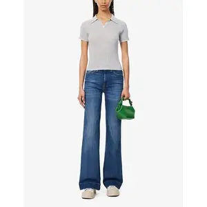 7 For All Mankind Modern Dojo Flared High-rise Stretch-denim Jeans - Soho Light