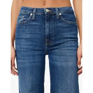 7 For All Mankind Modern Dojo Flared High-rise Stretch-denim Jeans - Soho Light