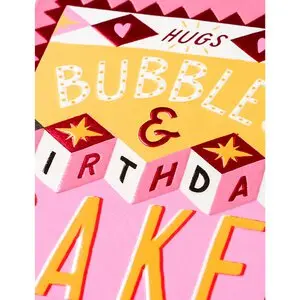 LAGOM Hugs Bubbles & Birthday Cake Greetings Card 10.9cm X 15.5cm