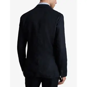 REISS Kin Slim-fit Single-breasted Linen Blazer - Navy