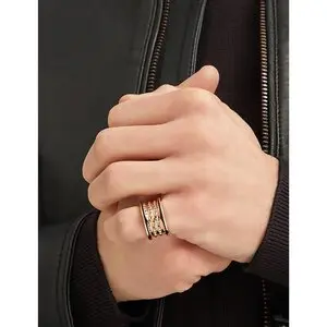 BVLGARI B.zero1 Rock 18ct Rose-gold And Ceramic Ring