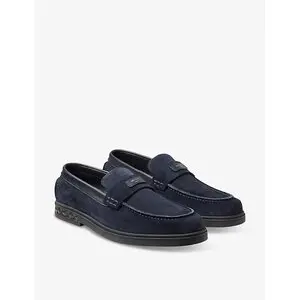 JIMMY CHOO Reverse-suede Loafers