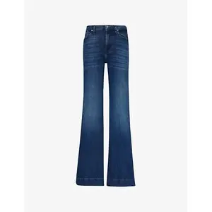 7 For All Mankind Modern Dojo Flared-leg High-rise Jeans - Soho Dark