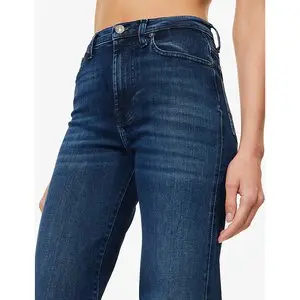 7 For All Mankind Modern Dojo Flared-leg High-rise Jeans - Soho Dark