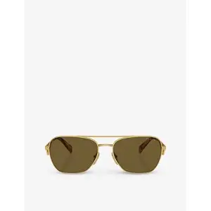 Prada Aviator-frame Metal Sunglasses