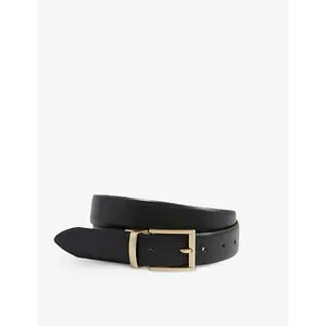 REISS Reversible Leather Belt - Black