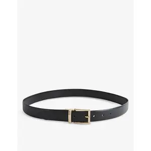 REISS Reversible Leather Belt - Black