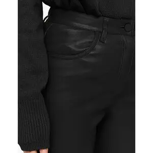 JOSEPH Duke Flared-leg Leather Trousers - Black