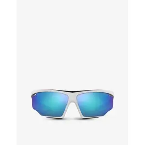 Prada Ps 07ys Branded-arm Irregular-frame Nylon Sunglasses - Black