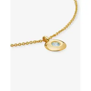Monica Vinader March Birthstone Aquamarine Necklace - Yellow Gold