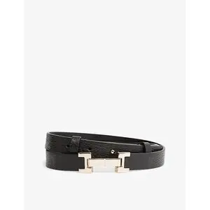 REISS Hinged-buckle Leather Belt - Black