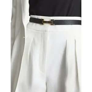 REISS Hayley Hinged-buckle Leather Belt