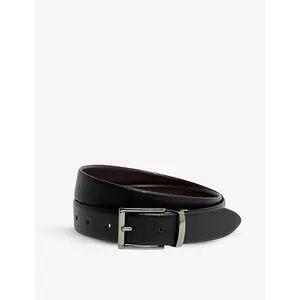 REISS Ricky Reversible Leather Belt - Black/dark Brow