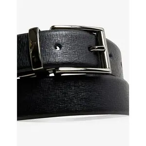 REISS Ricky Reversible Leather Belt - Black/dark Brow