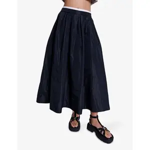 Maje Flared Maxi Skirt - Noir / Gris