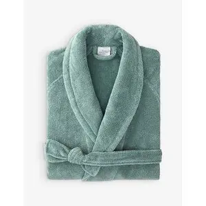 YVES DELORME Etoile Logo-embroidered Cotton-blend Bathrobe - Fjord