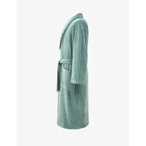 YVES DELORME Etoile Logo-embroidered Cotton-blend Bathrobe - Fjord