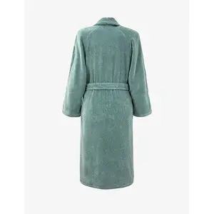 YVES DELORME Etoile Logo-embroidered Cotton-blend Bathrobe - Fjord
