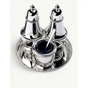 ARTHUR PRICE Silver-plated Three-piece Condiment Set And Tray - One-color