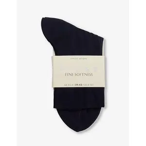 Falke Fine Softness Stretch Woven-Blend Socks 6370 Dark Navy