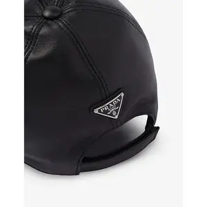 Prada Logo-plaque Leather Baseball Cap