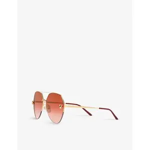 CARTIER Ct0355s Aviator-frame Metal Sunglasses