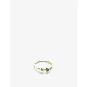 Monica Vinader Cluster Emerald And Diamond Ring - Yellow Gold