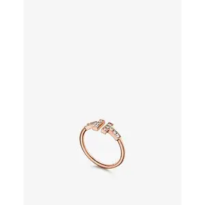 Tiffany & Co. T 18ct Rose Gold And Diamond Wire Ring